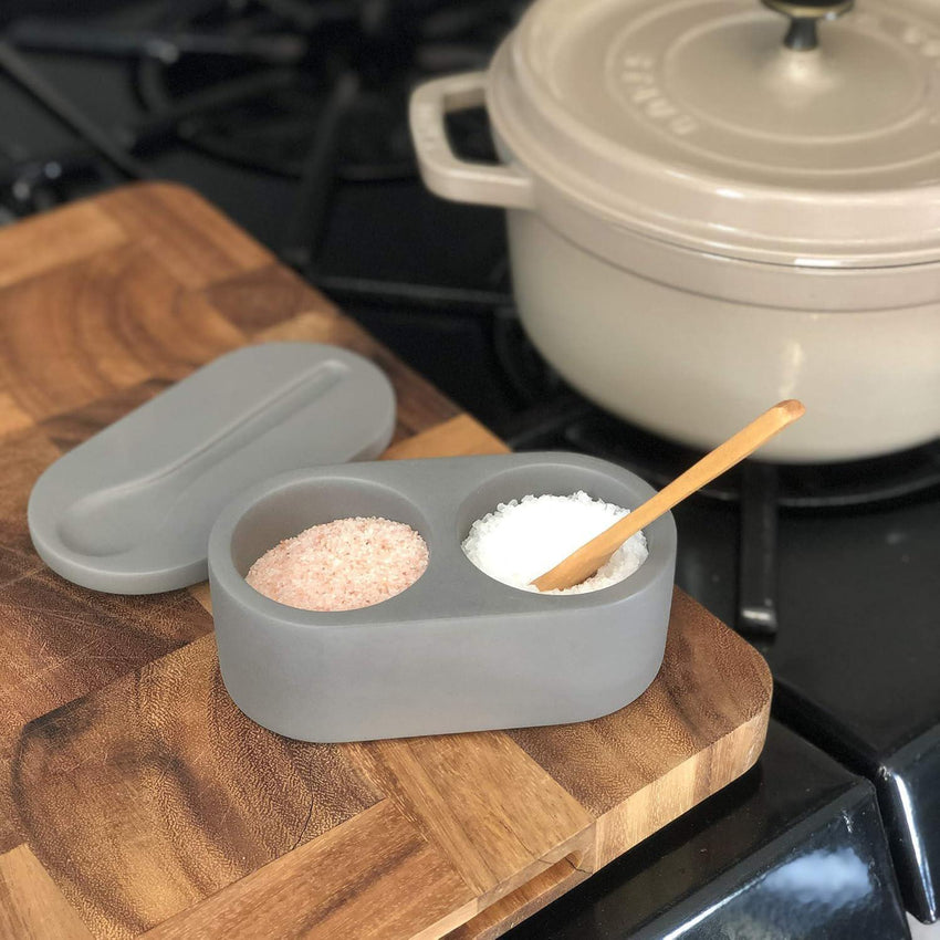 Dual Chamber Salt Cellar (Cement) – The Seasoned Gourmet