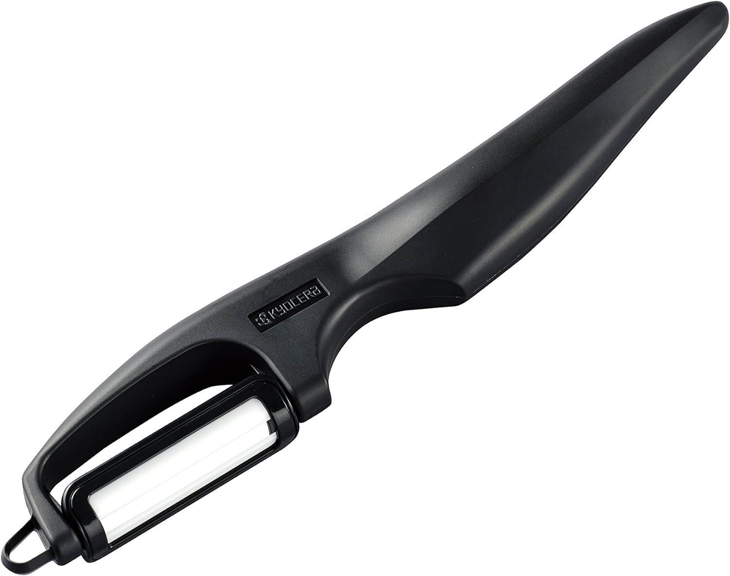 Kyocera Vertical Double Edge Peeler - Black – The Seasoned Gourmet