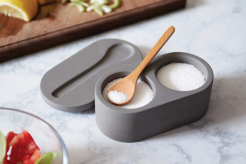 Dual Chamber Salt Cellar (Cement) – The Seasoned Gourmet