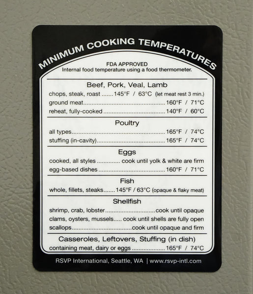 Cooking Temperature Reference Label – The Seasoned Gourmet